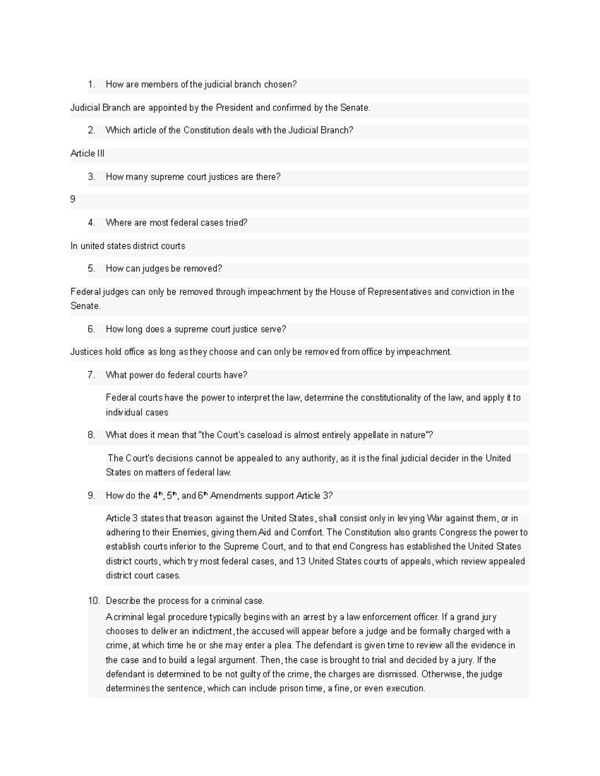 Introduction to the Judicial Branch: Key Concepts & Processes - Studocu