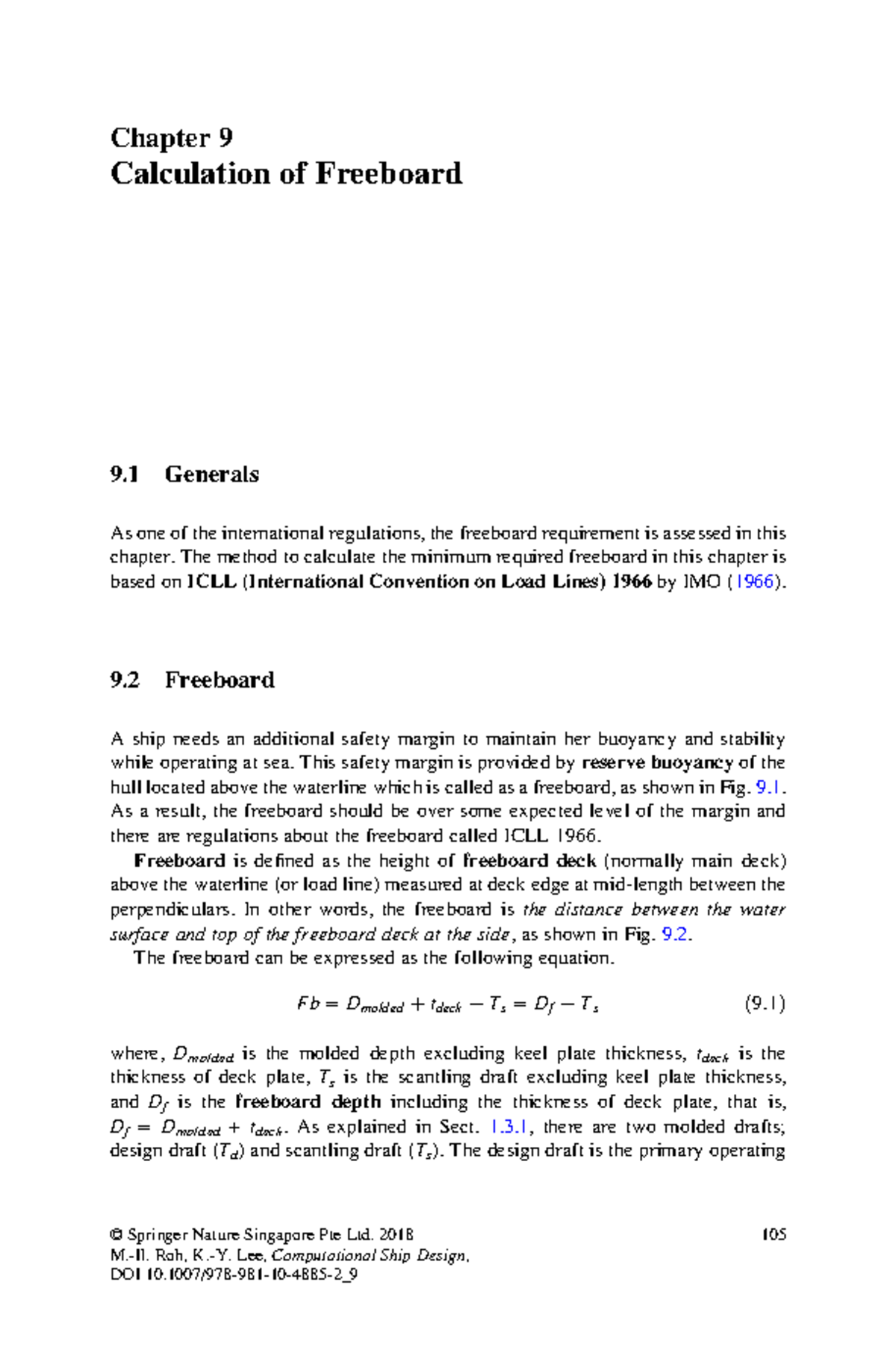 Calculation of Freeboard: ICLL 1966 Requirements and Method - Studocu