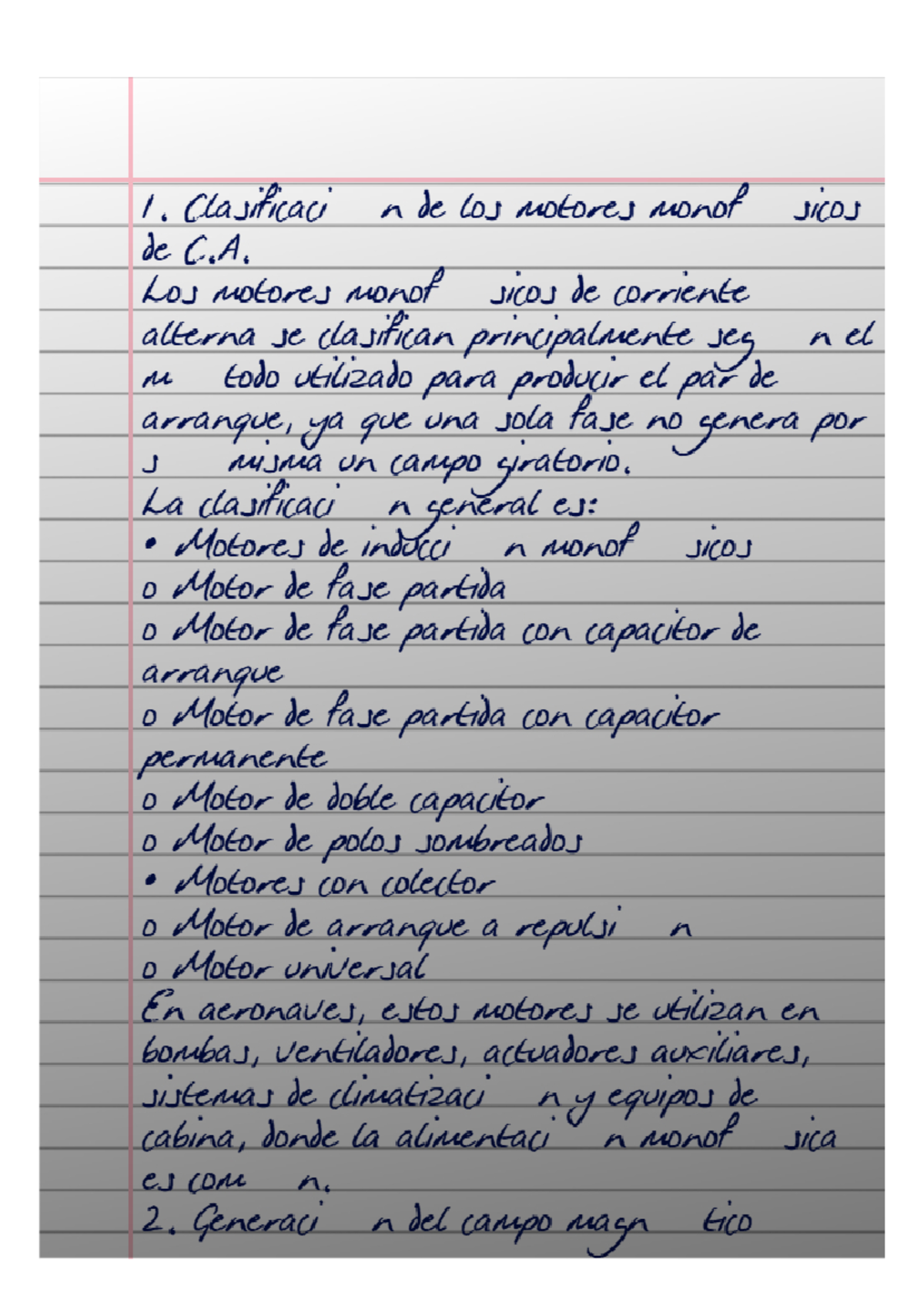 Cuestionario sobre Motores Monofásicos de C.A. - 1. Clasificación y ...