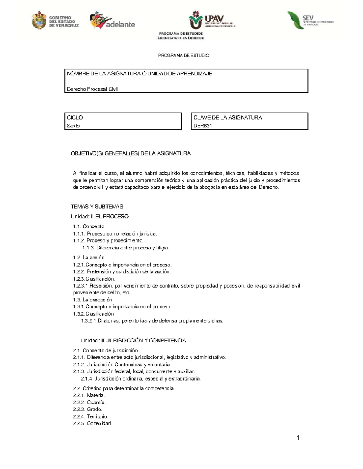 DER631 - Estudio del Derecho Procesal Civil: Contenidos y Evaluación ...