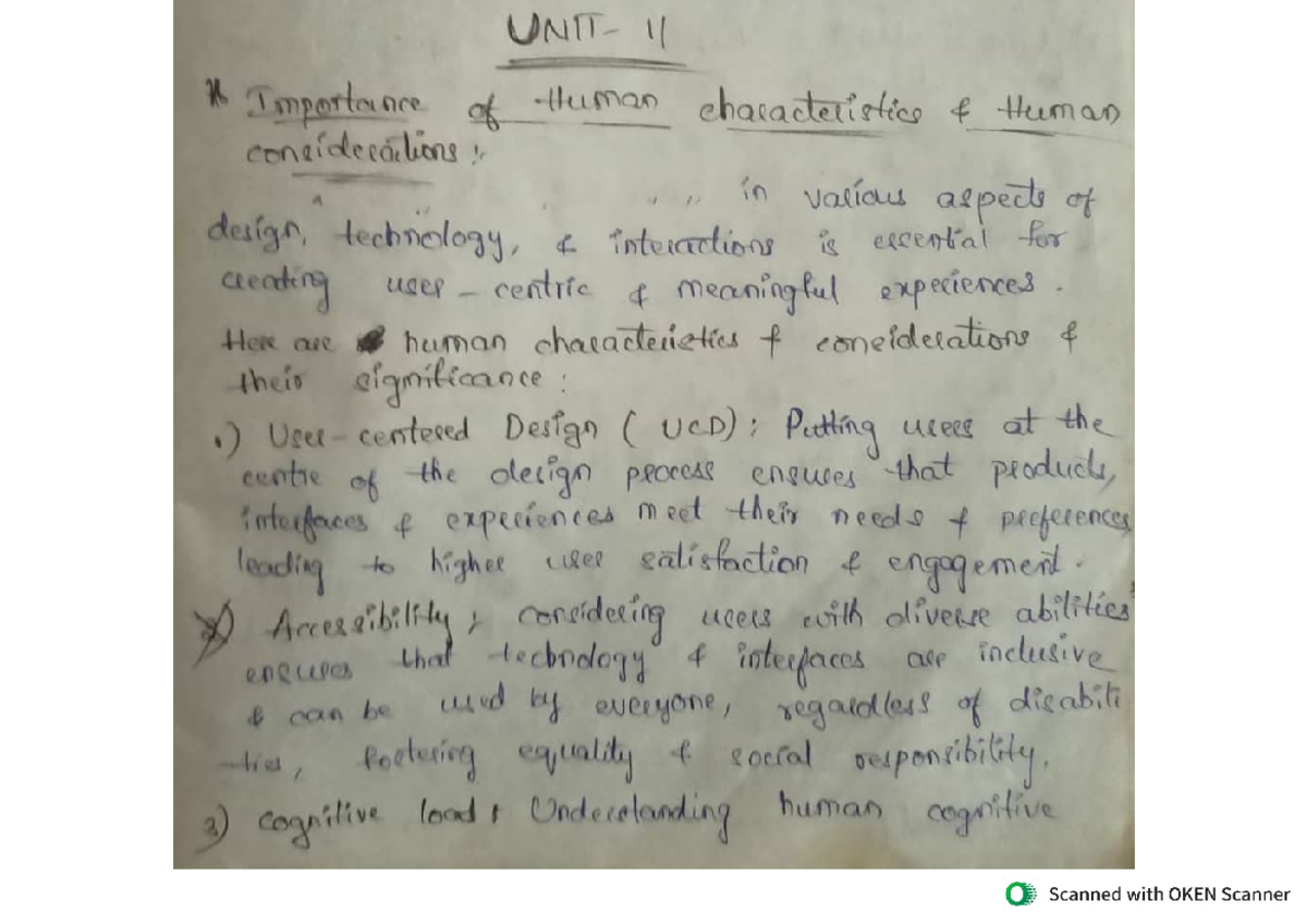 UNIT 11 - Key Human Characteristics in HCI Design and Interaction - Studocu