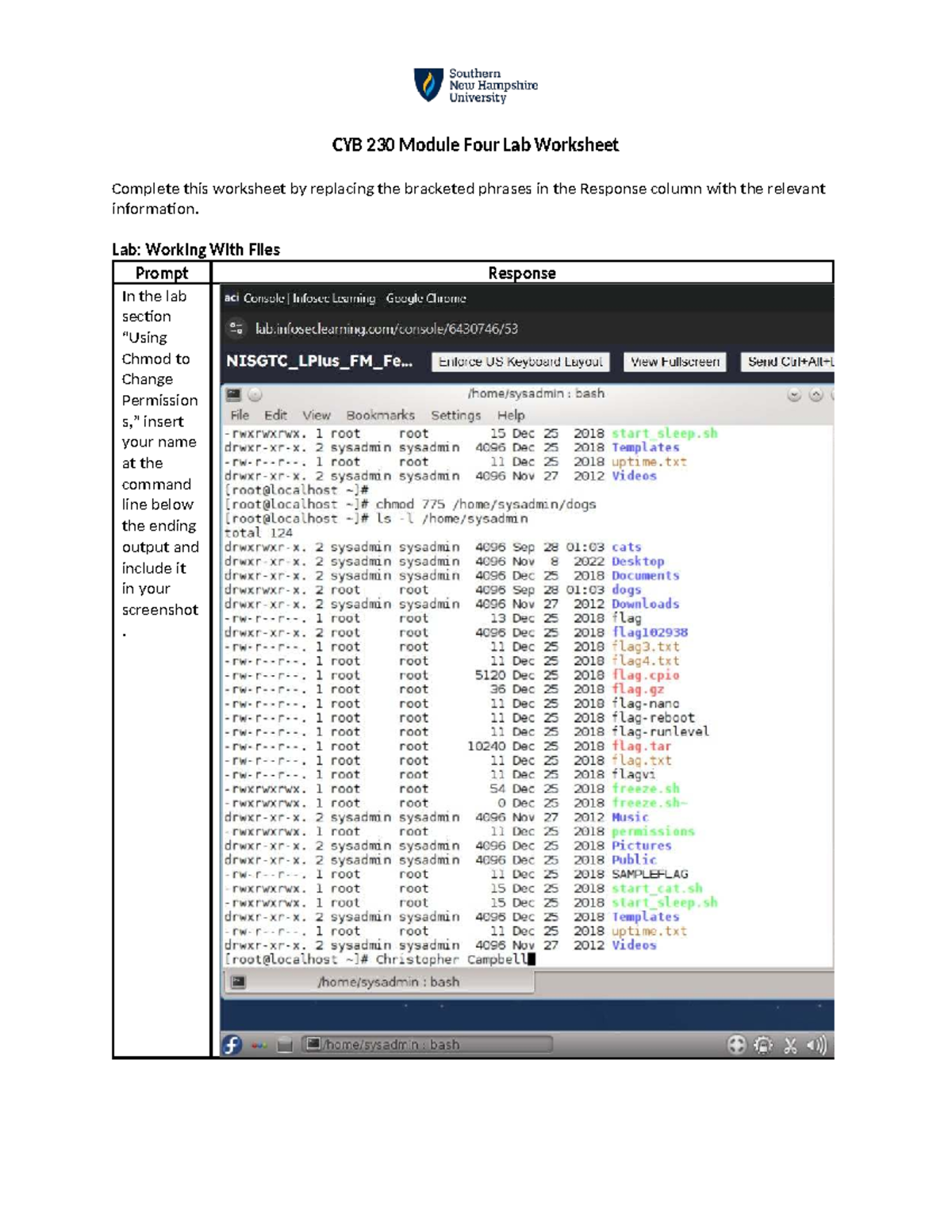 CYB 230 Module Four Lab Worksheet - Christopher Campbell - Studocu