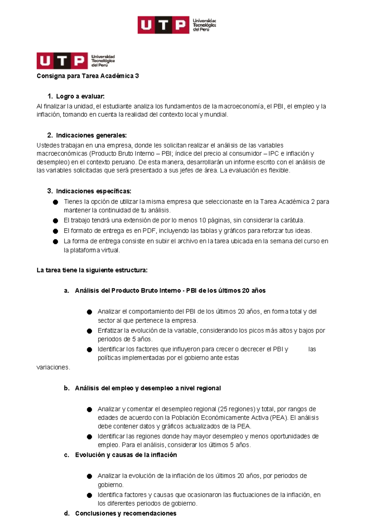 Análisis Macroeconómico en Perú: Tarea Académica 3 (AC-S12) - Studocu