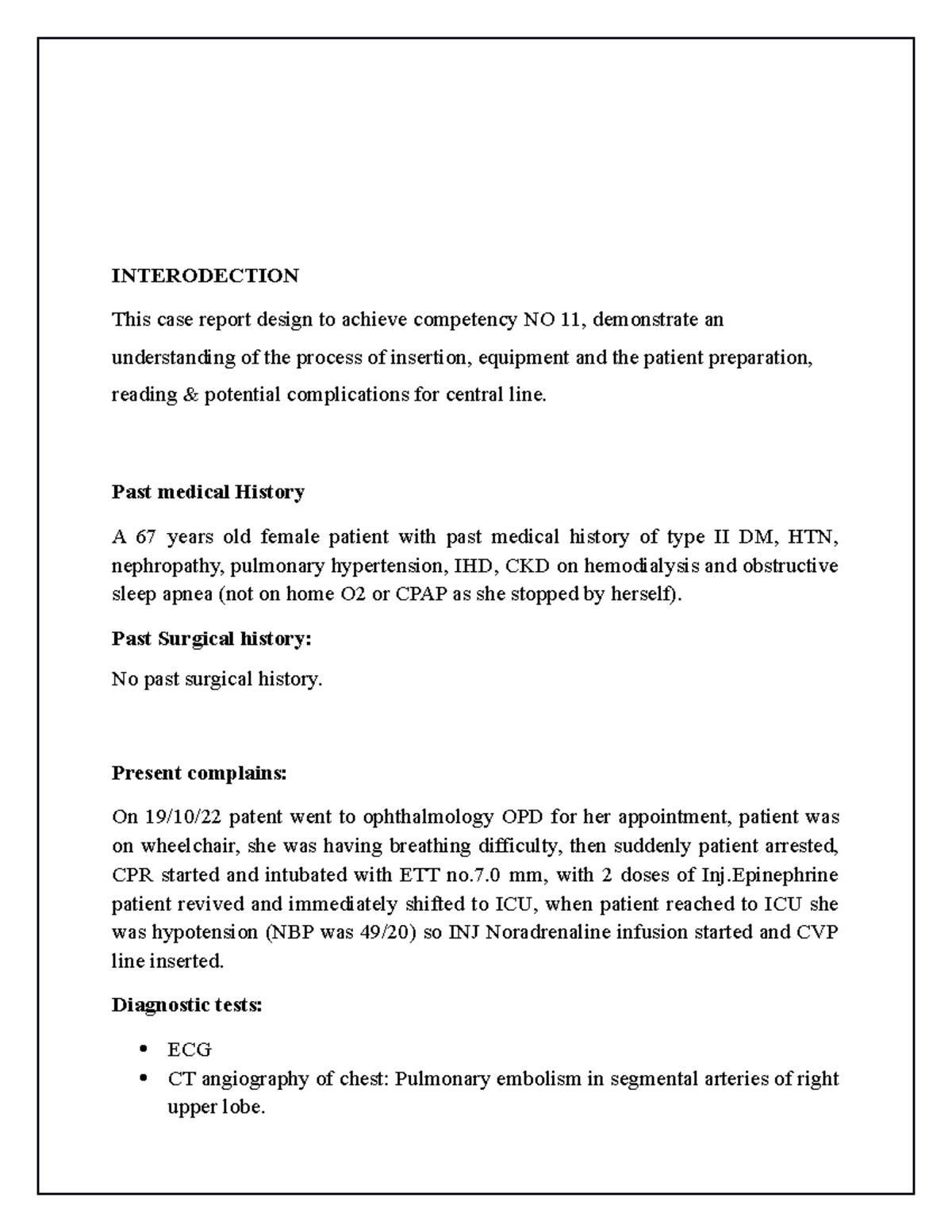 Central Venous Catheter (CVC) Insertion: Procedures and Complications ...