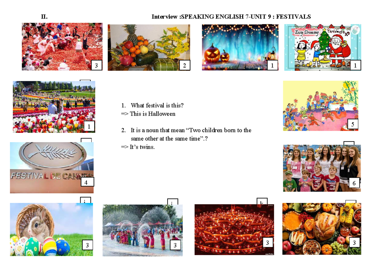Unit 9: Speaking English 9 - Festivals and Halloween Insights - Studocu