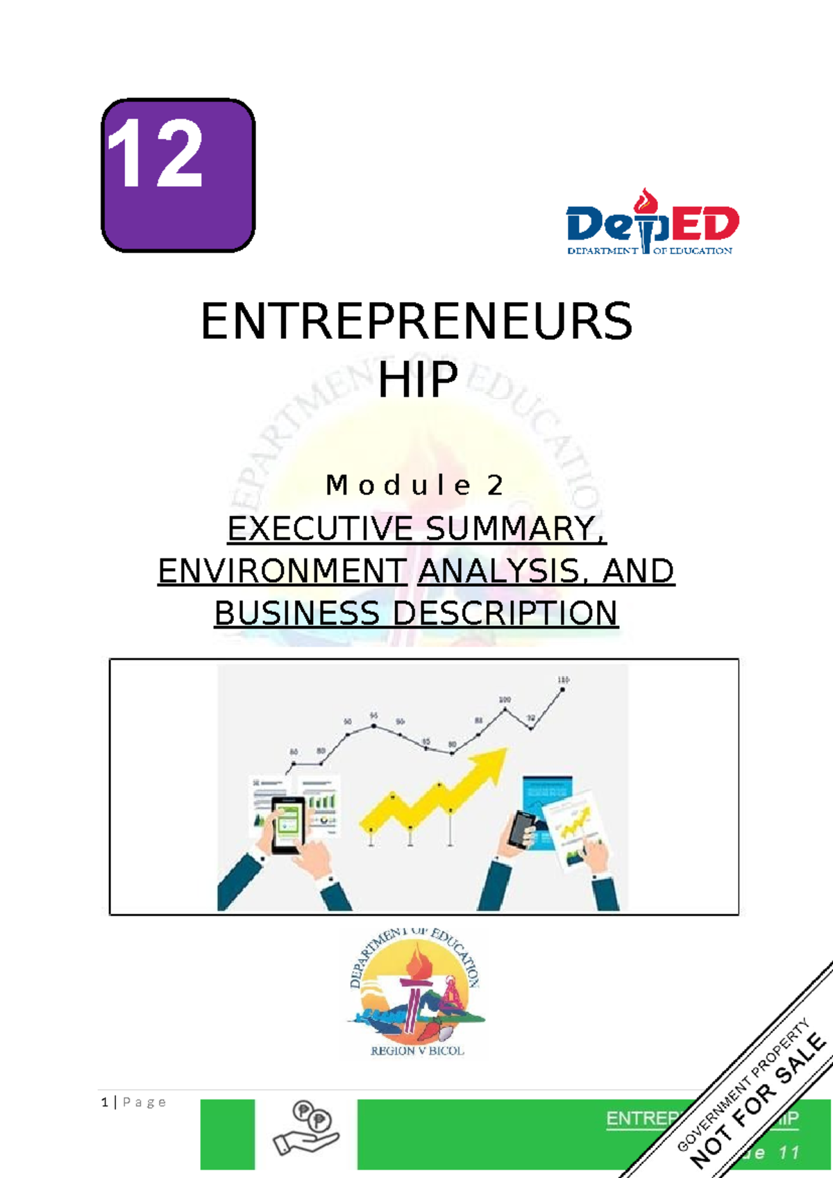 Module-2-entrep - ENTREPRENEURS HIP M o d u l e 2 EXECUTIVE SUMMARY ...