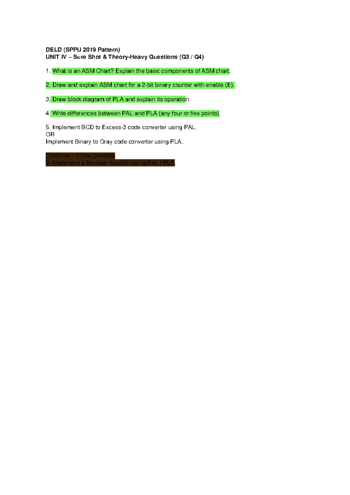 DELD Unit 4 Sure Shot Questions - DELD (SPPU 2019 Pattern) UNIT IV ...