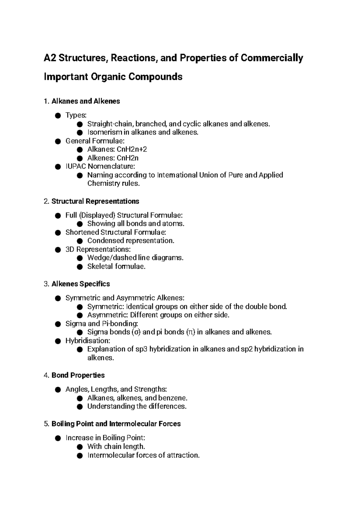 Unit 5: BTEC Applied Science Level 3 - Organic Compounds Overview - Studocu