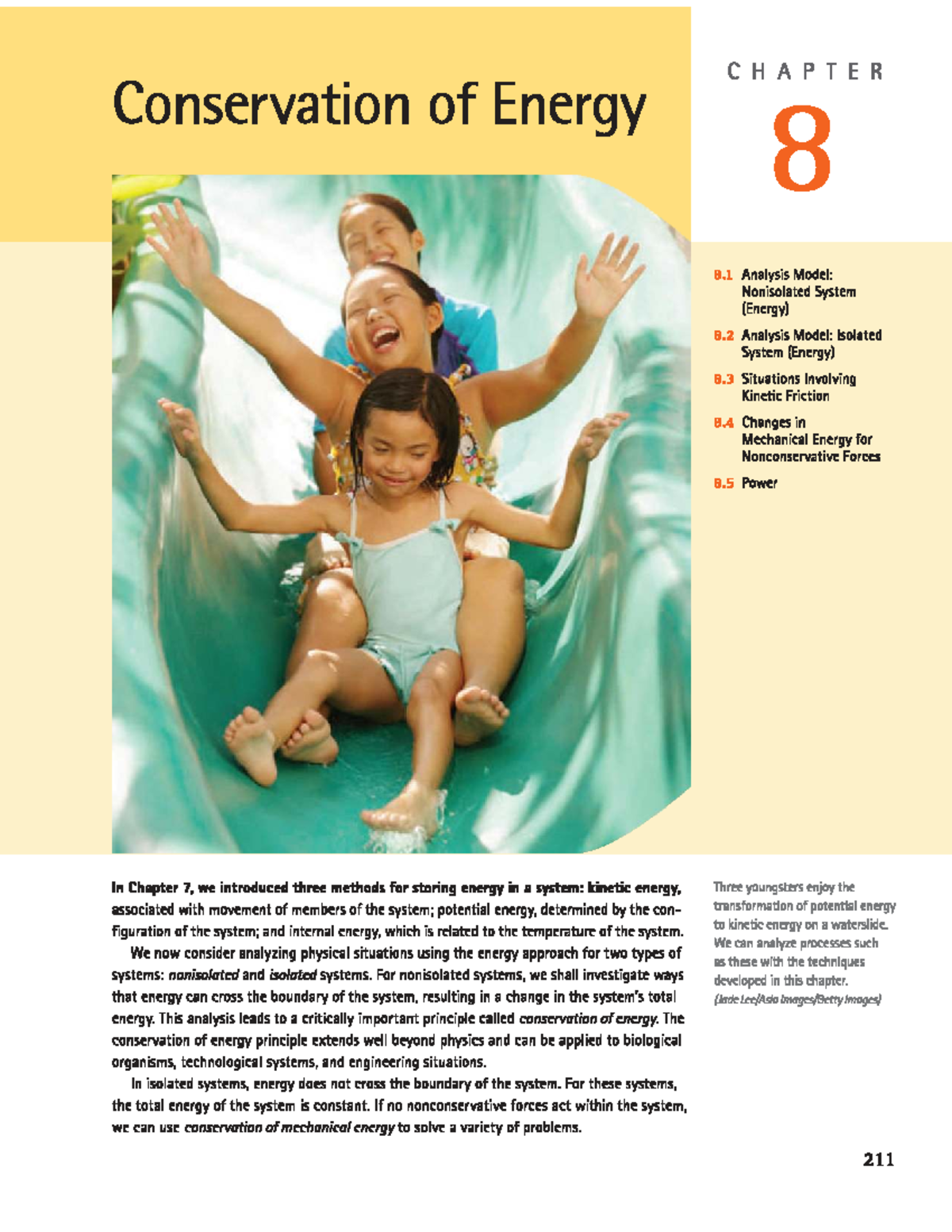 CHAPTER 8 - Conservation of Energy: Nonisolated and Isolated Systems ...