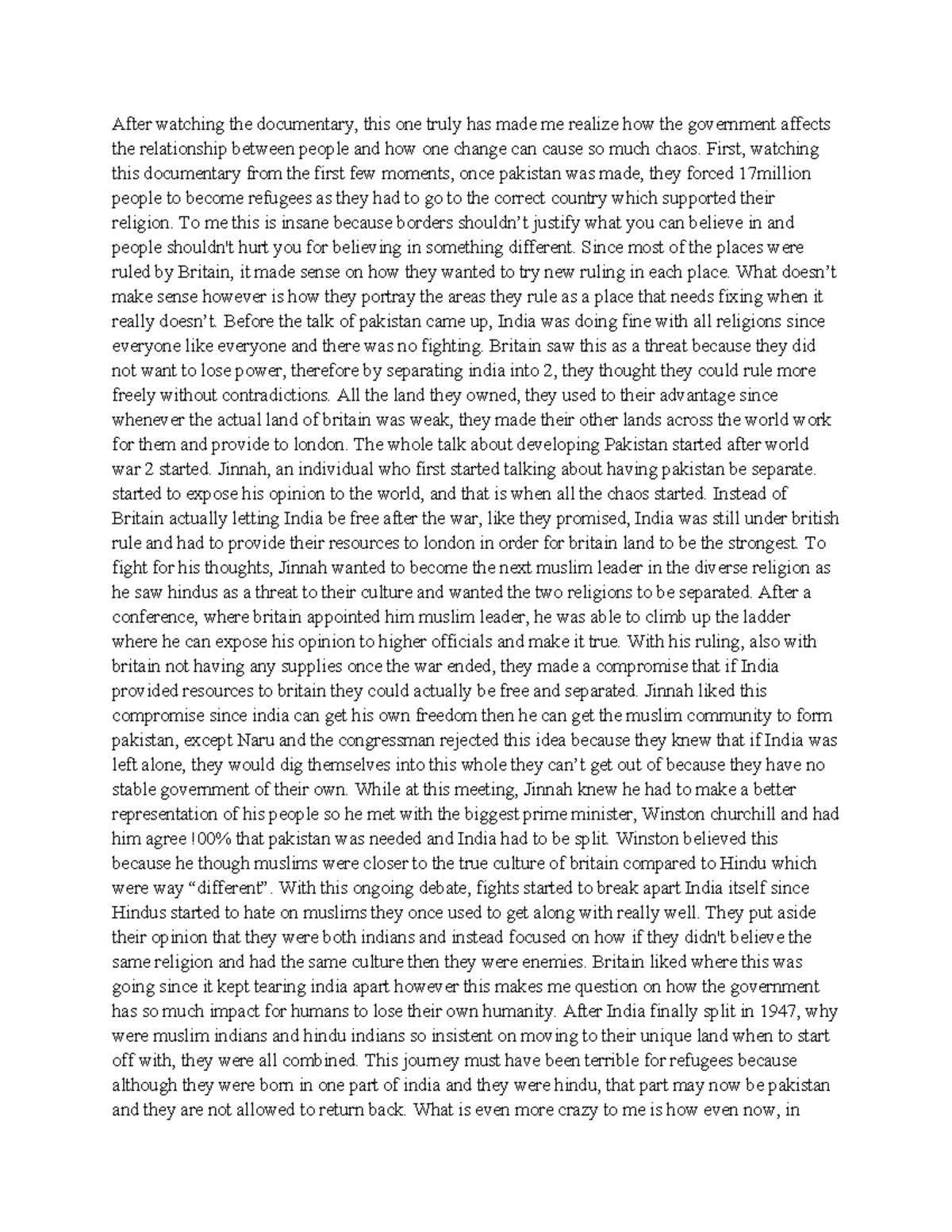 Documentary 6 - The Impact of Government on Refugees and Chaos - Studocu