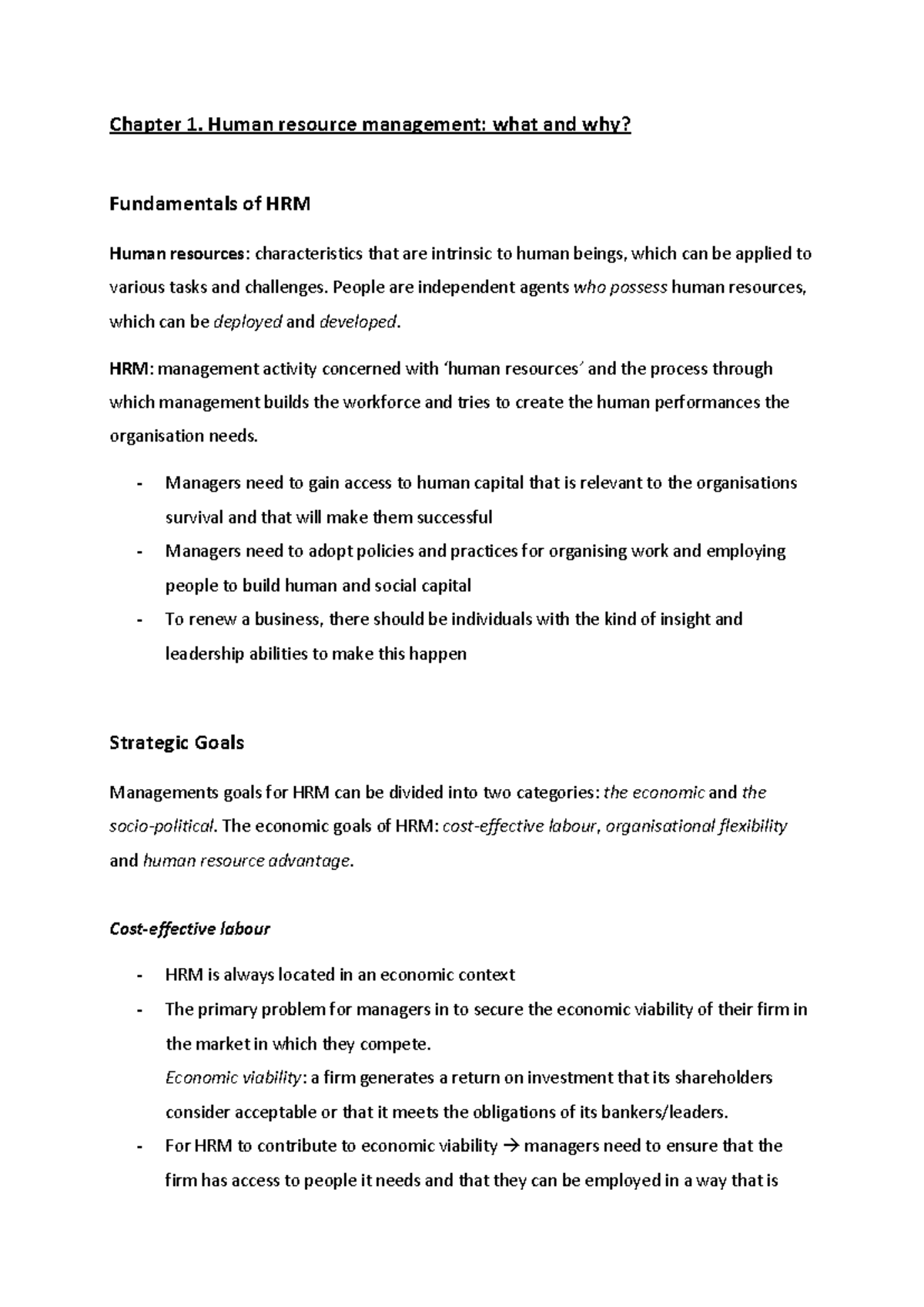 Summary - Boxall and Purcell - Strategy and Human Resource Management ...