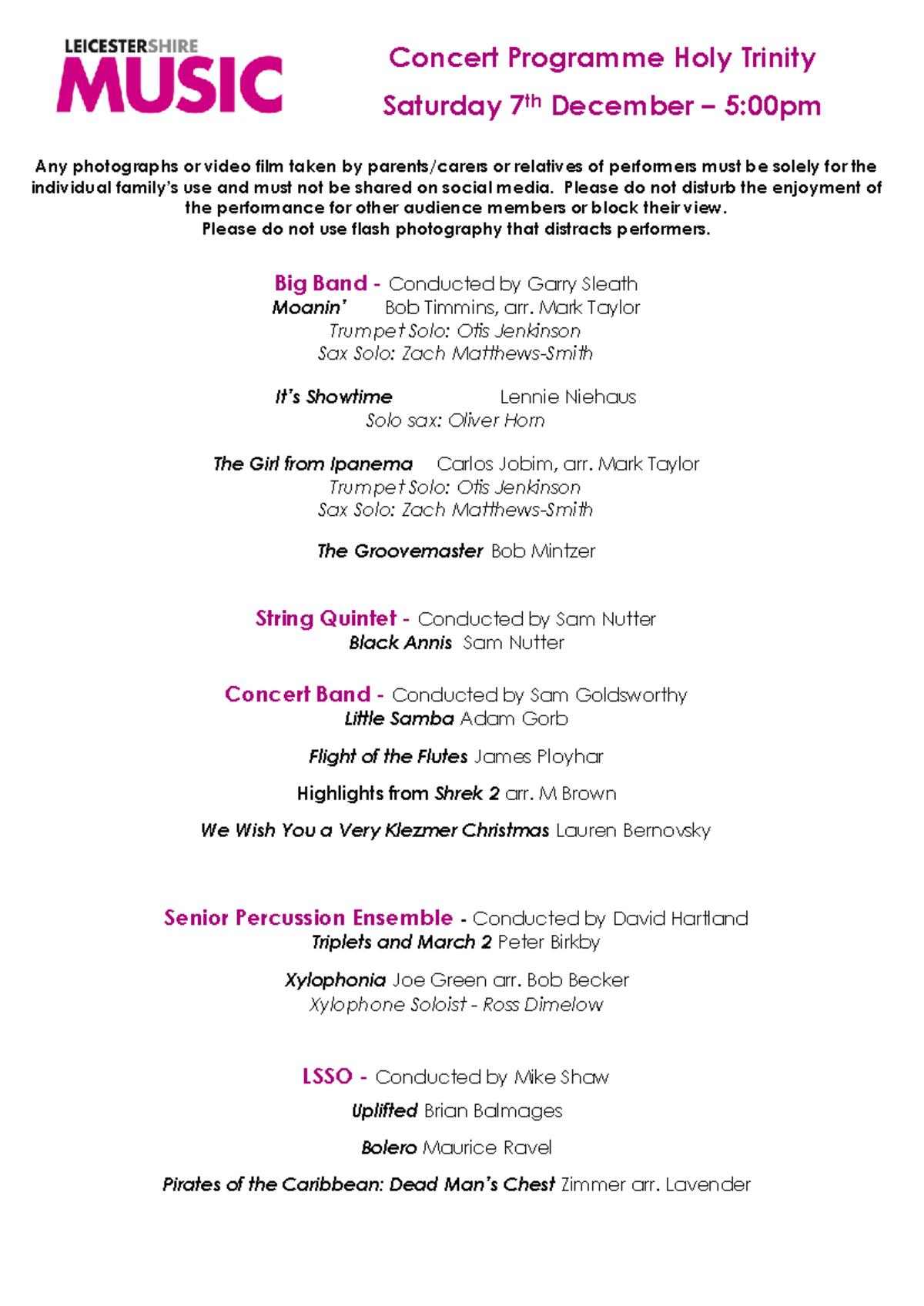 5pm-programme-aw - music program - Concert Programme Holy Trinity ...