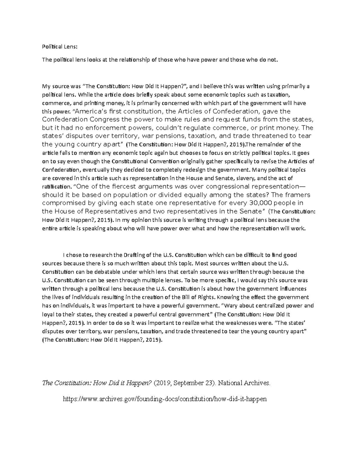 Applied History: Exploring Political Lens in U.S. Constitution Analysis ...