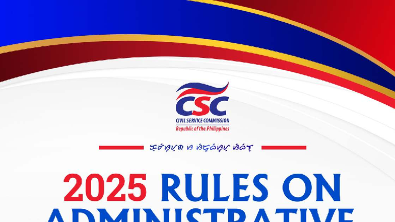 2025 Revised Rules on Administrative Cases in the Civil Service - Studocu