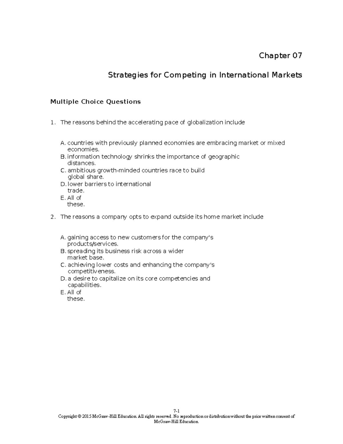 Chapter 4 - Evaulating a Company's Resources, Capabilities and ...