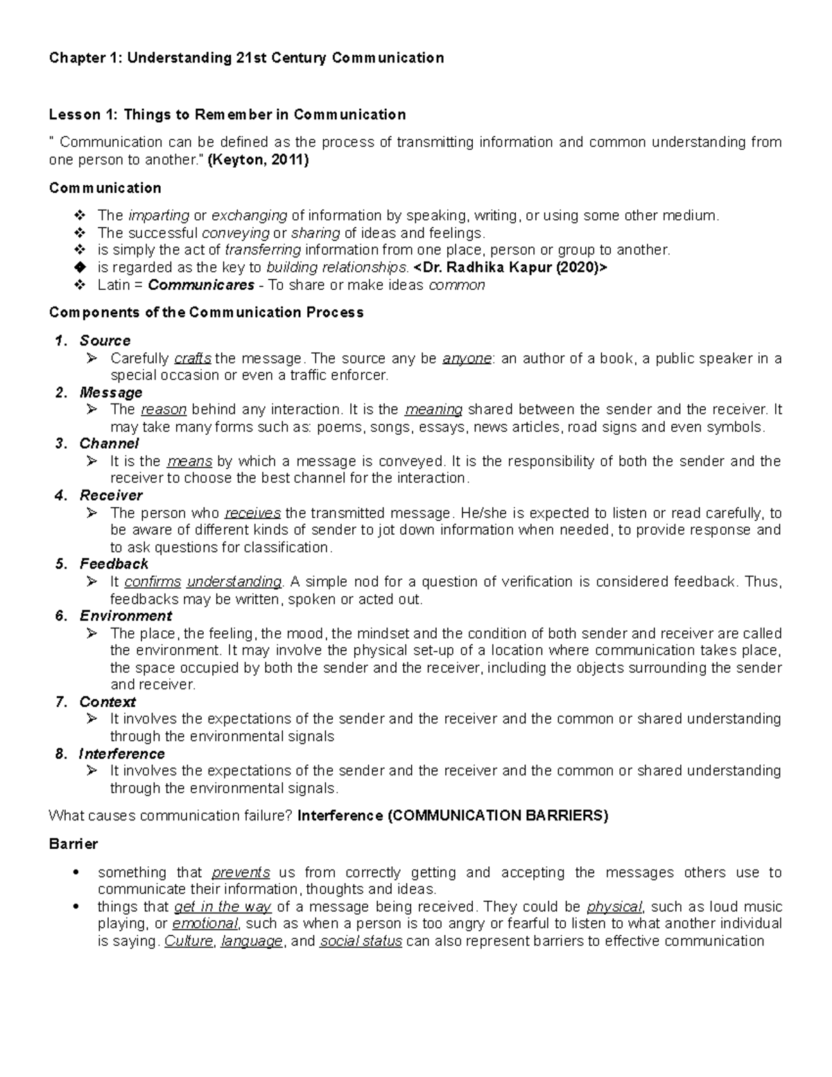 GE 5 - Chapter 1: Lesson 1 to Lesson 4 - Chapter 1: Understanding 21st ...
