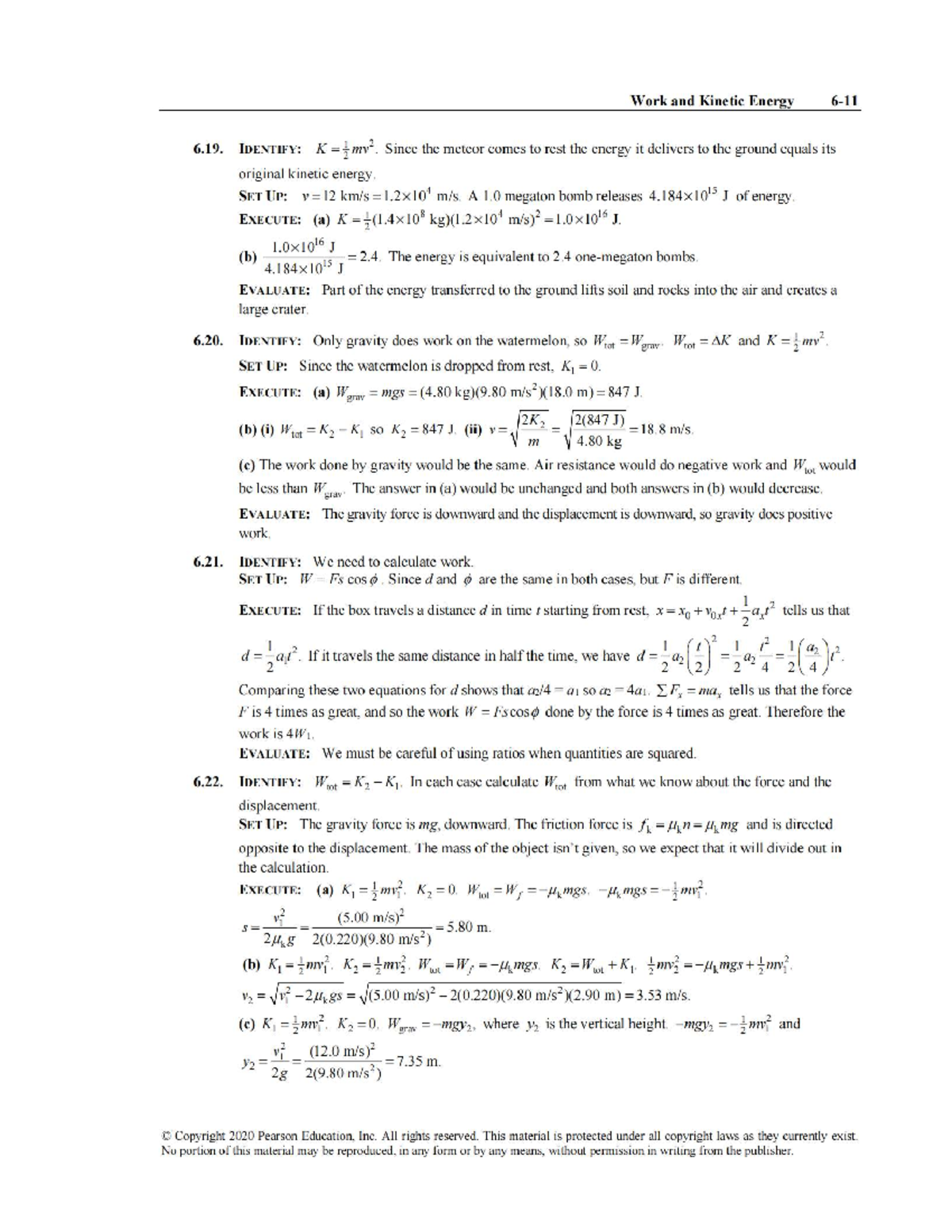 University Physics 15th Ed: Work & Kinetic Energy Solutions - Studocu