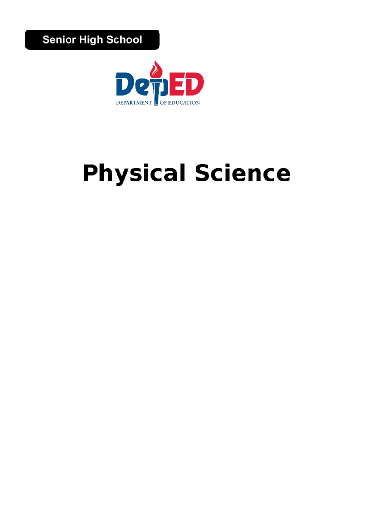 Physical Science Q1 Module 1 - Physical Science Quarter 1 – Module 1 ...
