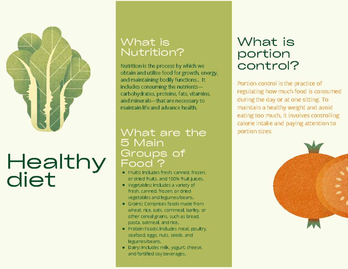Nutrition Basics: Understanding Food Groups and Portion Control - Studocu