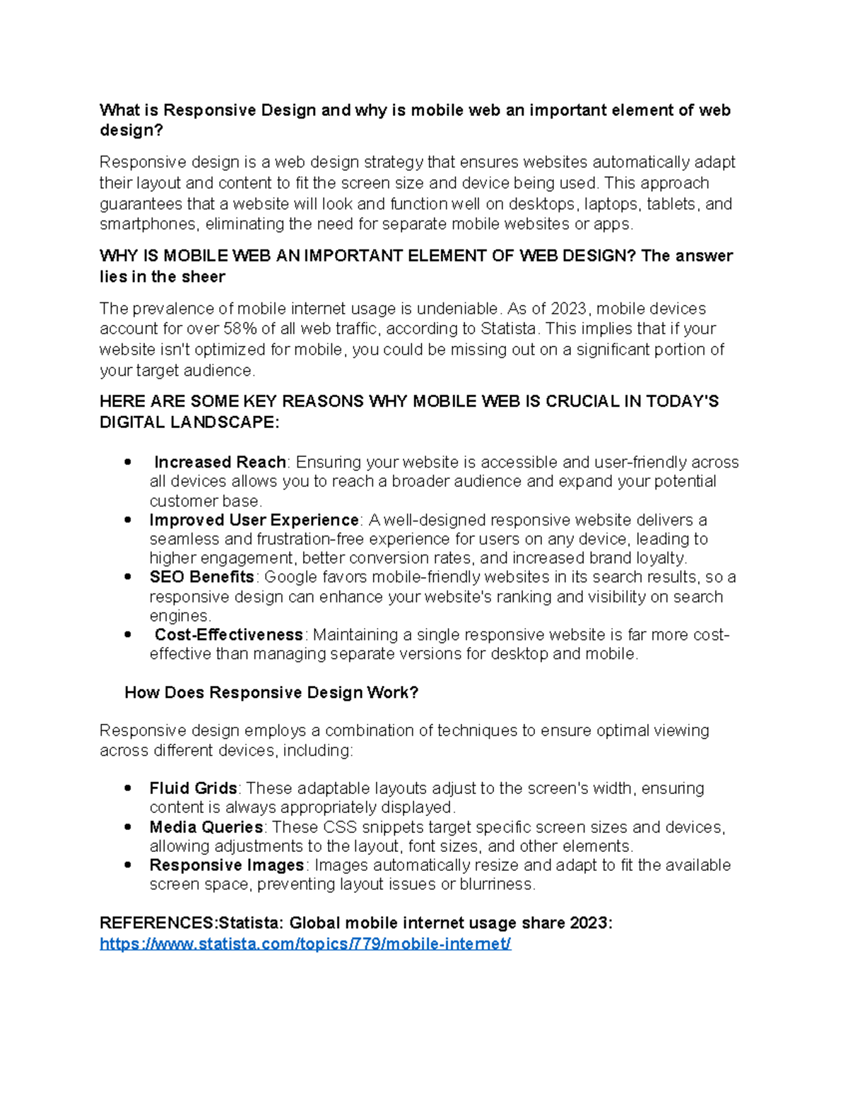 CS 2205 Discussion 8: Importance of Responsive Web Design - Studocu