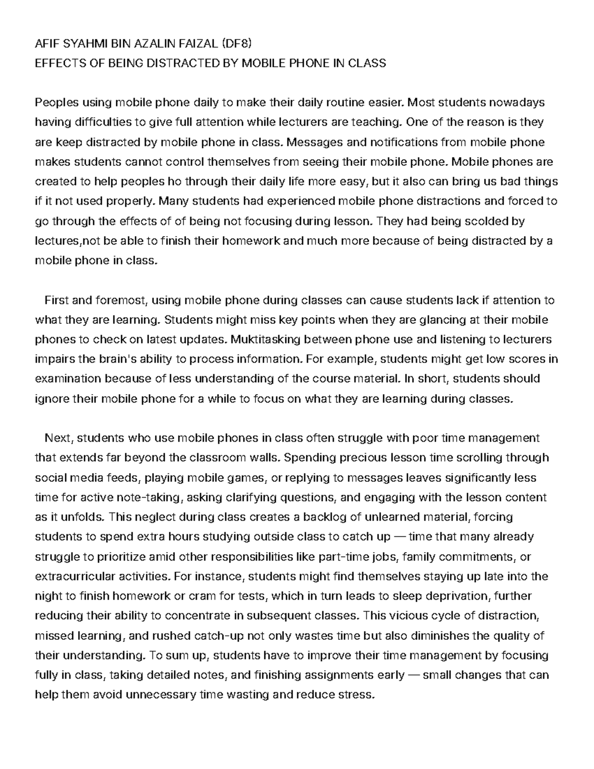 DF8 Final Exam Notes: Effects of Mobile Phone Distractions in Class ...