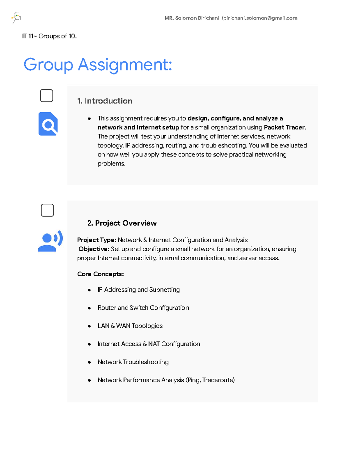 IT 11 Jkuat 2025: Network Design & Configuration Group Assignment - Studocu