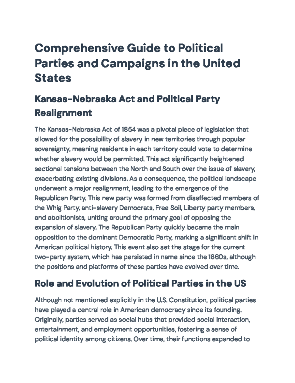 Comprehensive Guide to Political Parties & Campaigns in the U.S. - Studocu