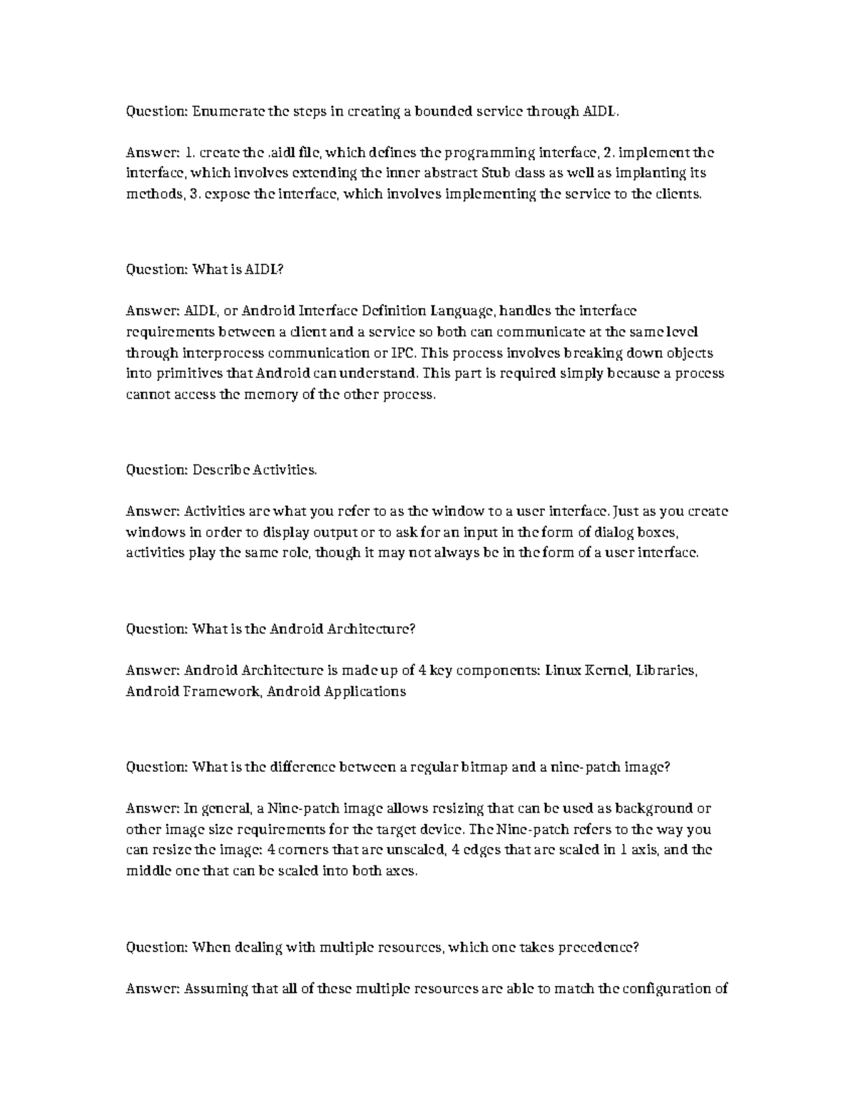 ANU Lab Report on Ethics 0Z4D6: AIDL and Android Architecture Insights ...