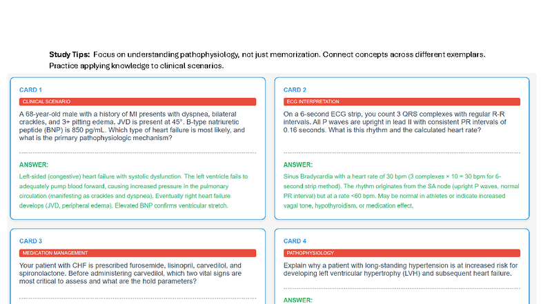 Perfusion Cards - RNSG 1533 - Study Tips: Focus on understanding ...