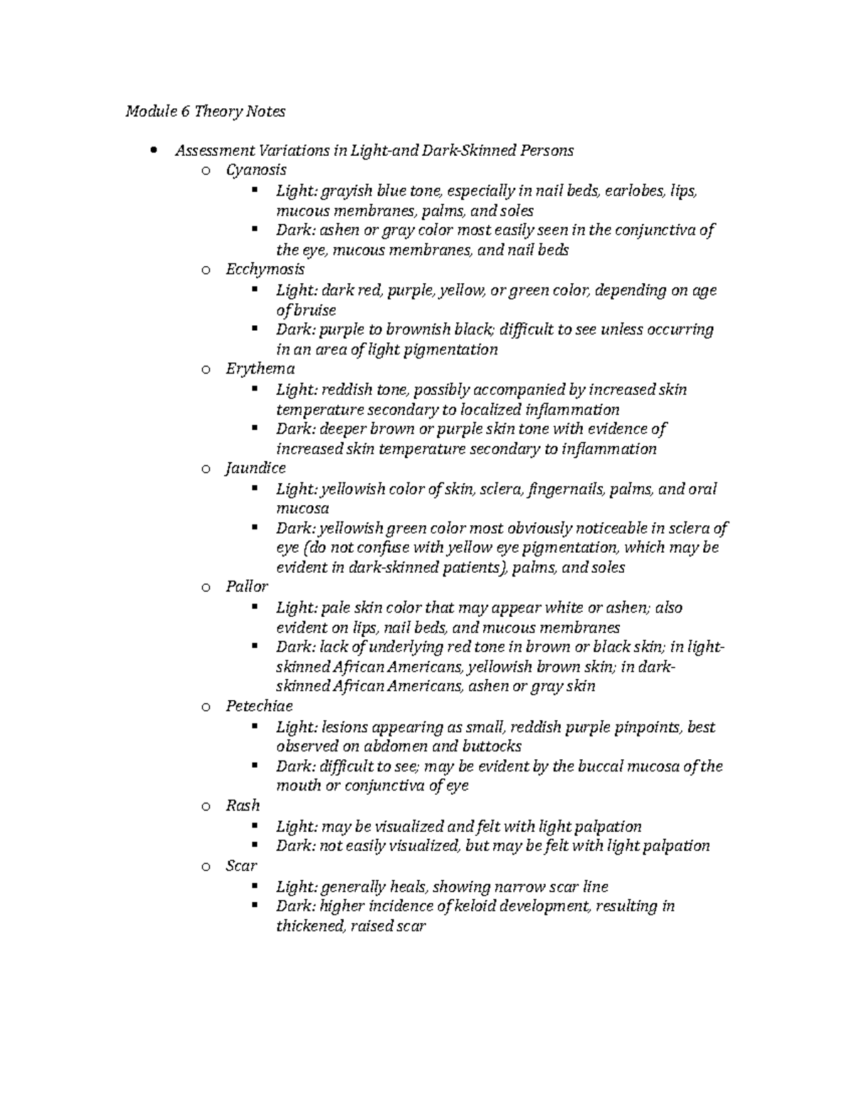 Module 6 Theory Notes - Module 6 Theory Notes Assessment Variations in ...