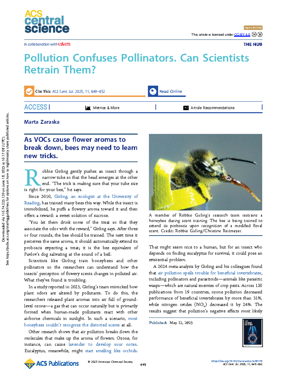 Pollution's Impact on Pollinators: Retraining Bees in a Changing World ...