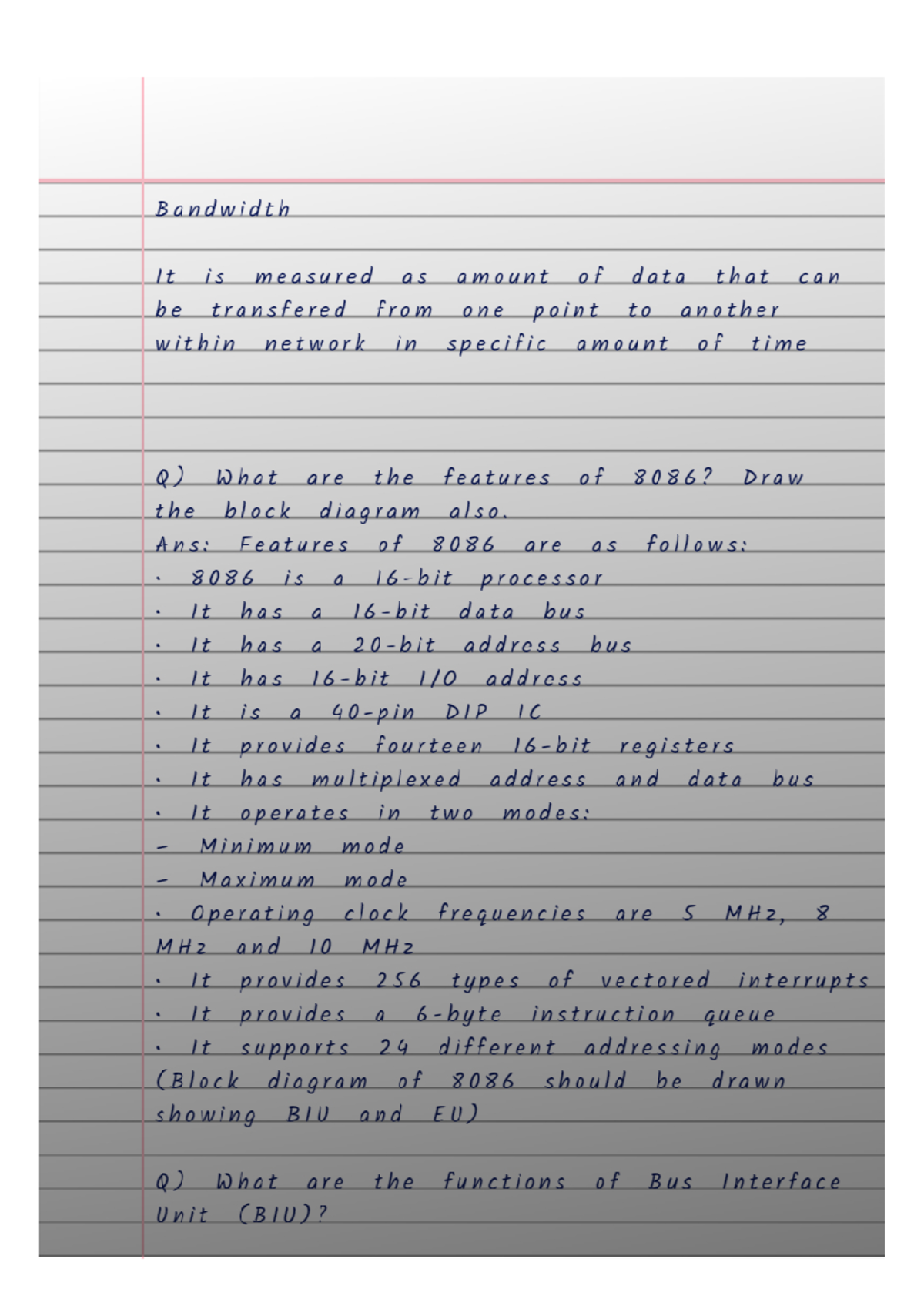8086 Processor Features and Functions: A Comprehensive Overview - Studocu