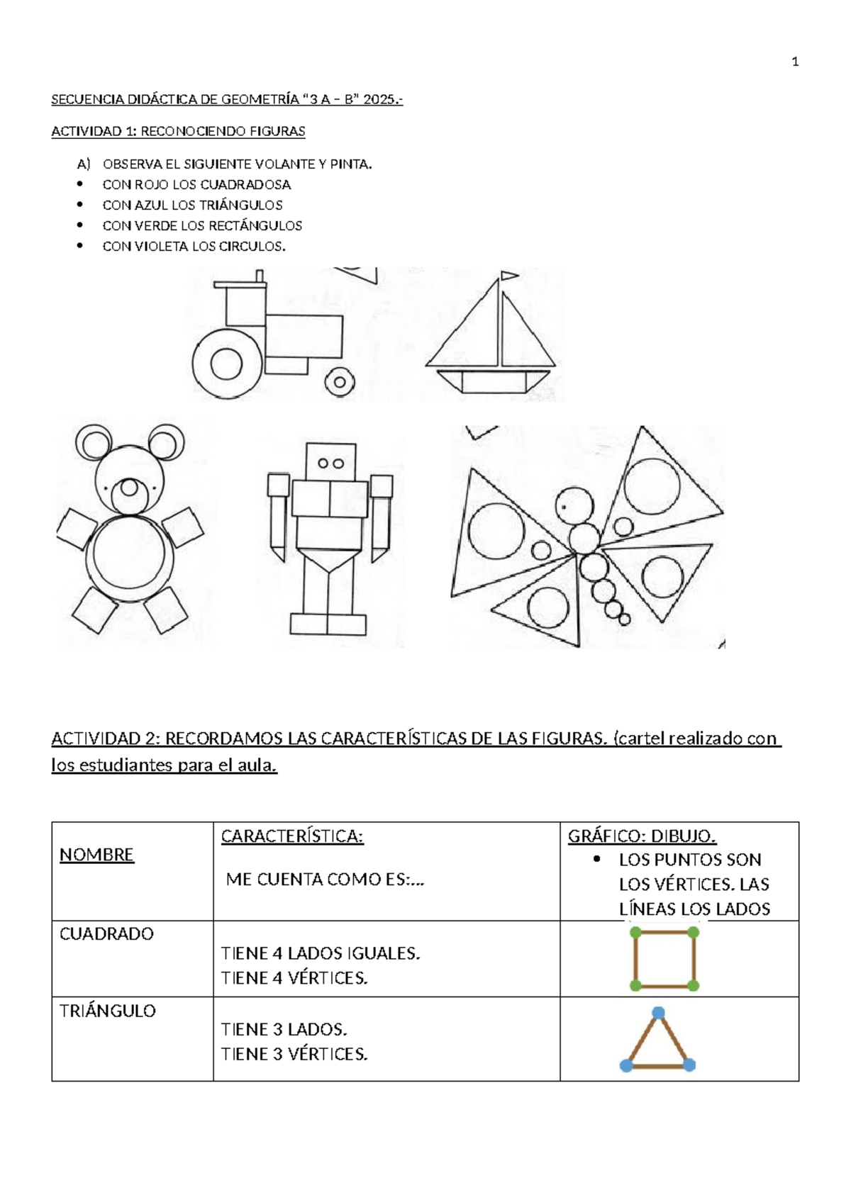 Secuencia Didáctica de Geometría A 2025: Actividades y Ejercicios - Studocu