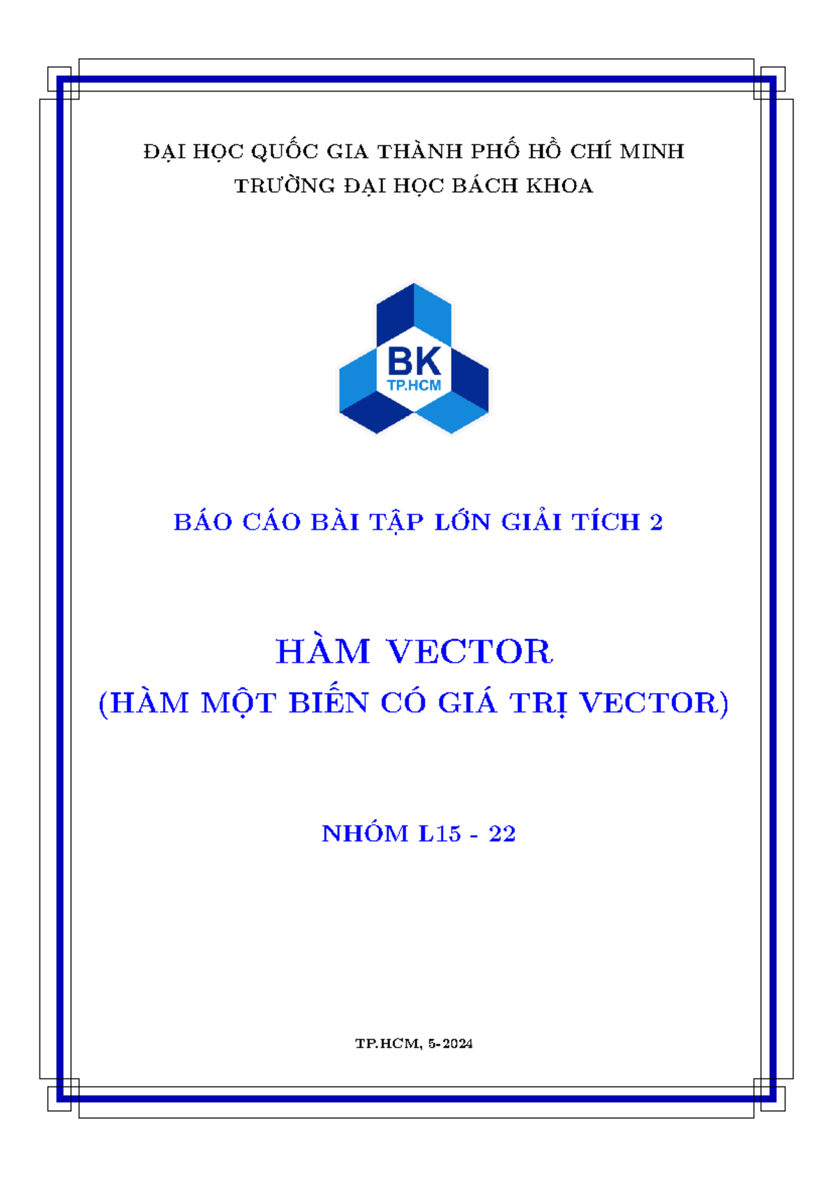 L15 22 BTL Giải Tích 2: Hàm Vector và Đạo Hàm Hàm Vector - Studocu