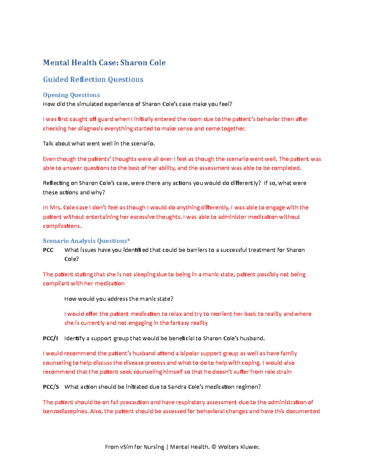 Murrey - Sharon Cole - Mental Health Case: Sharon Cole Guided ...