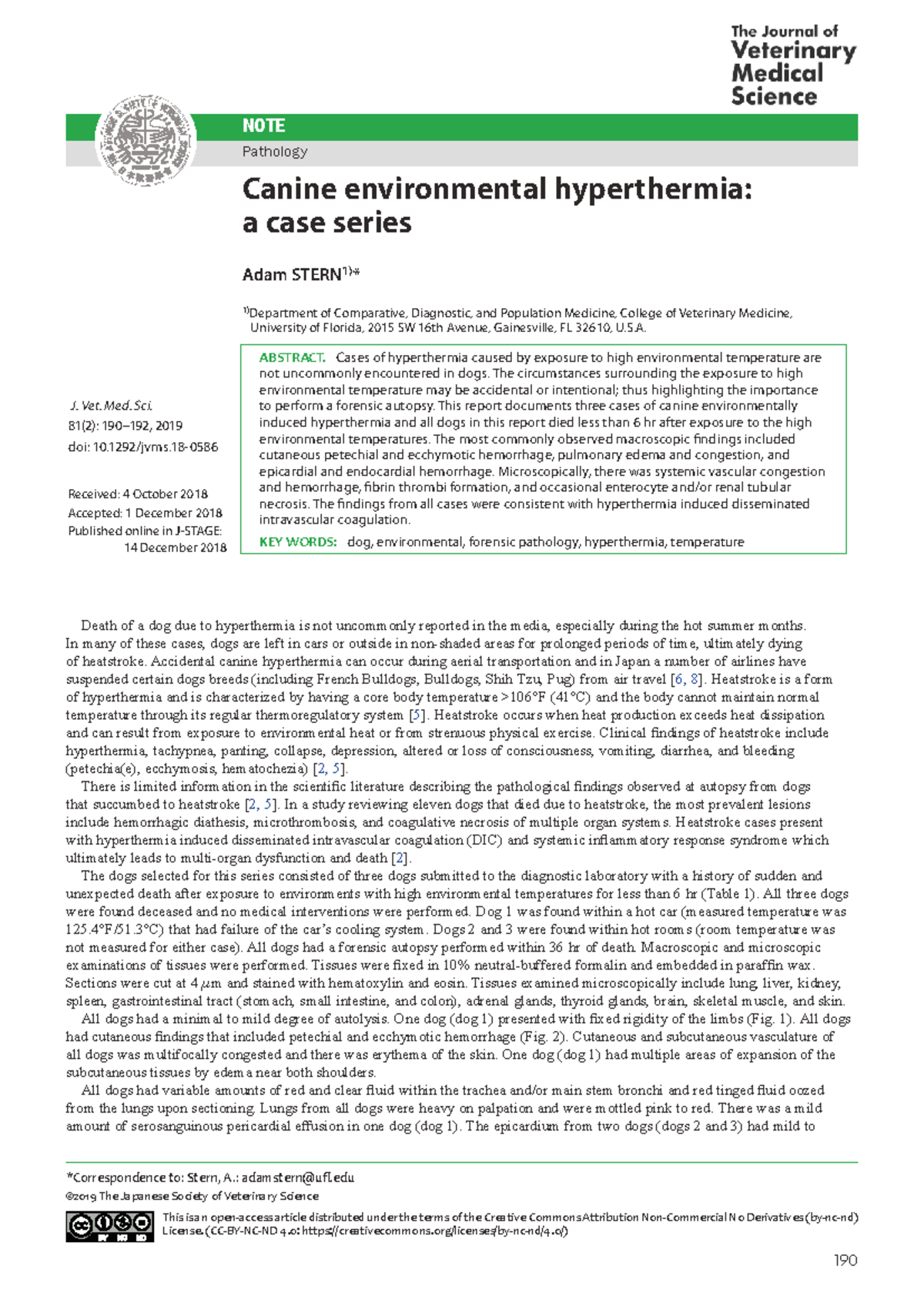 Canine Environmental Hyperthermia: A Case Series (Pathology) - Studocu