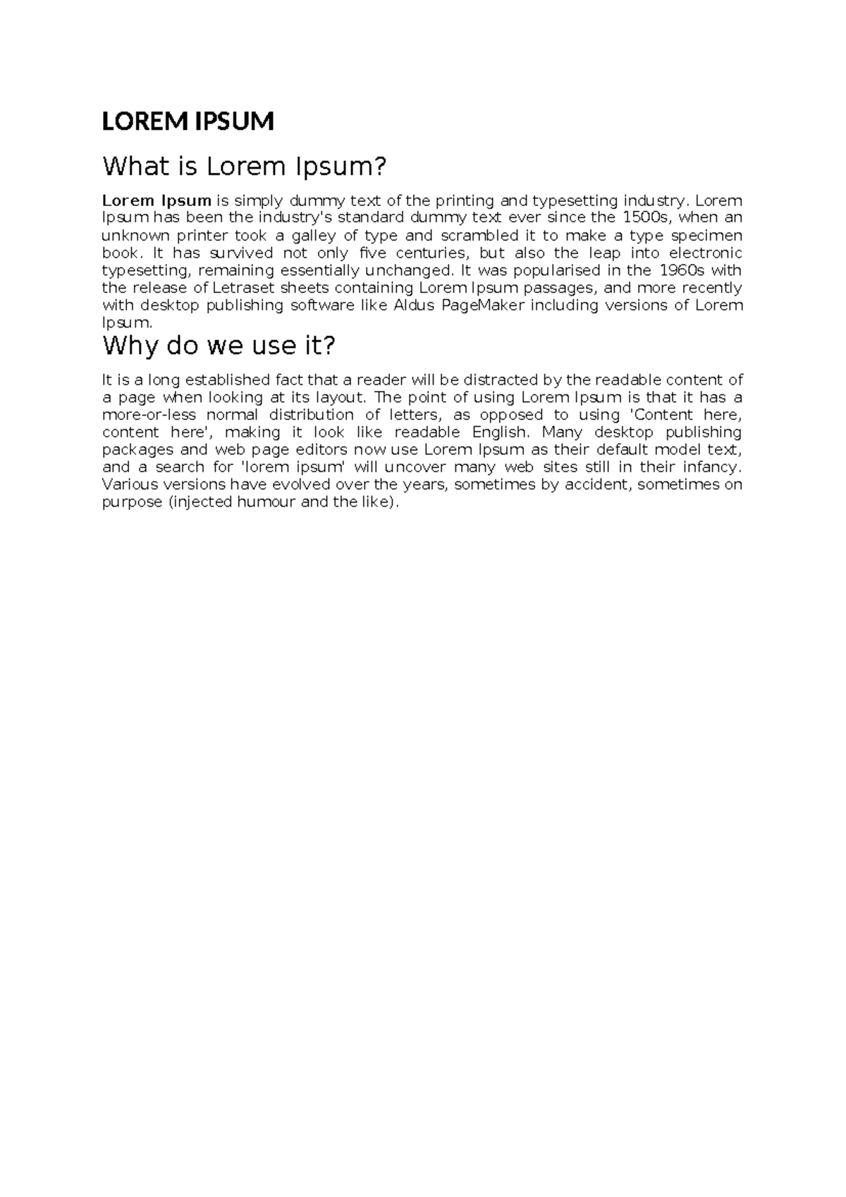 LOREM IPSUM: Understanding Dummy Text in Typesetting - Studocu