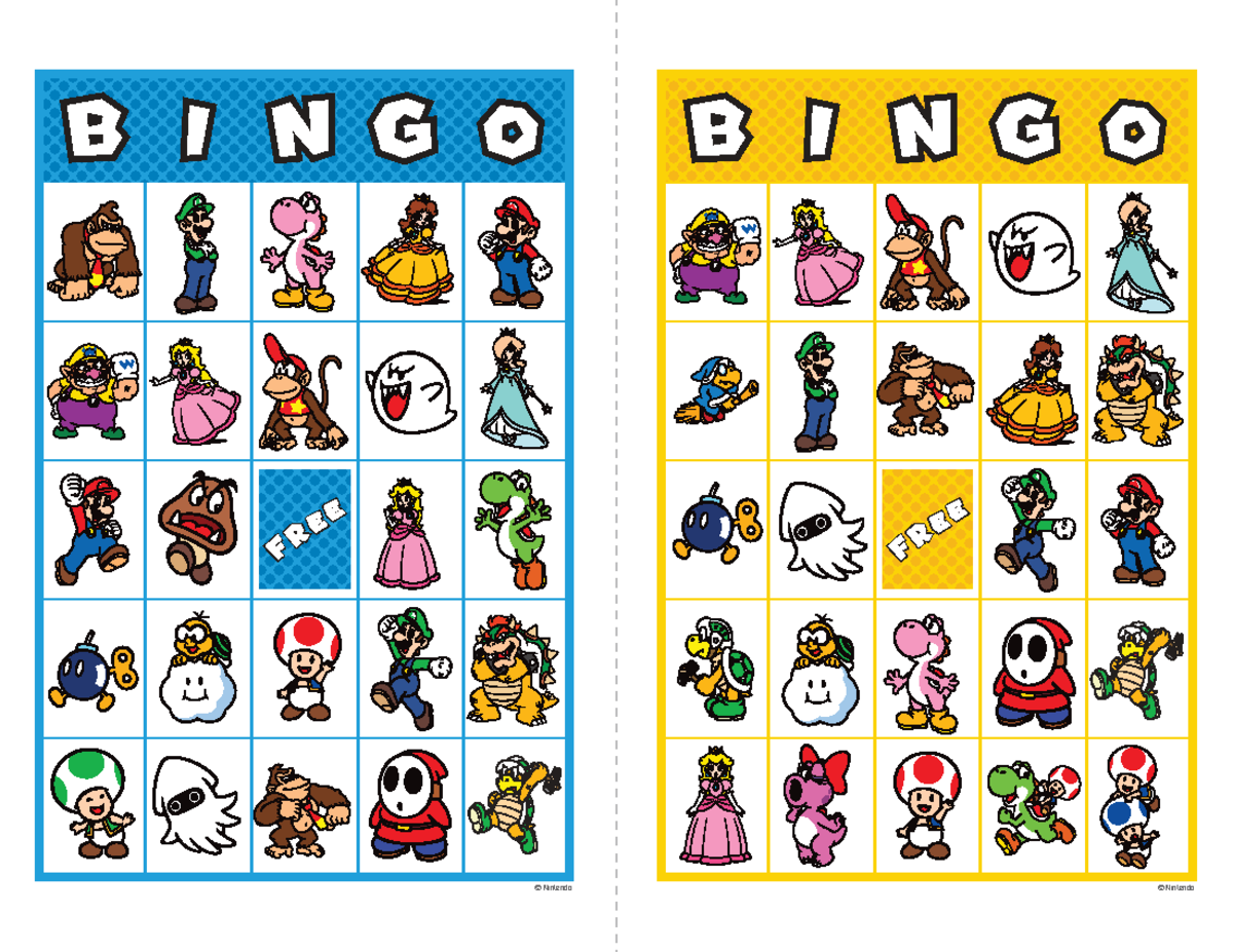 Mario Bingo Cards: Fun Game with 20 Unique Cards - Studocu