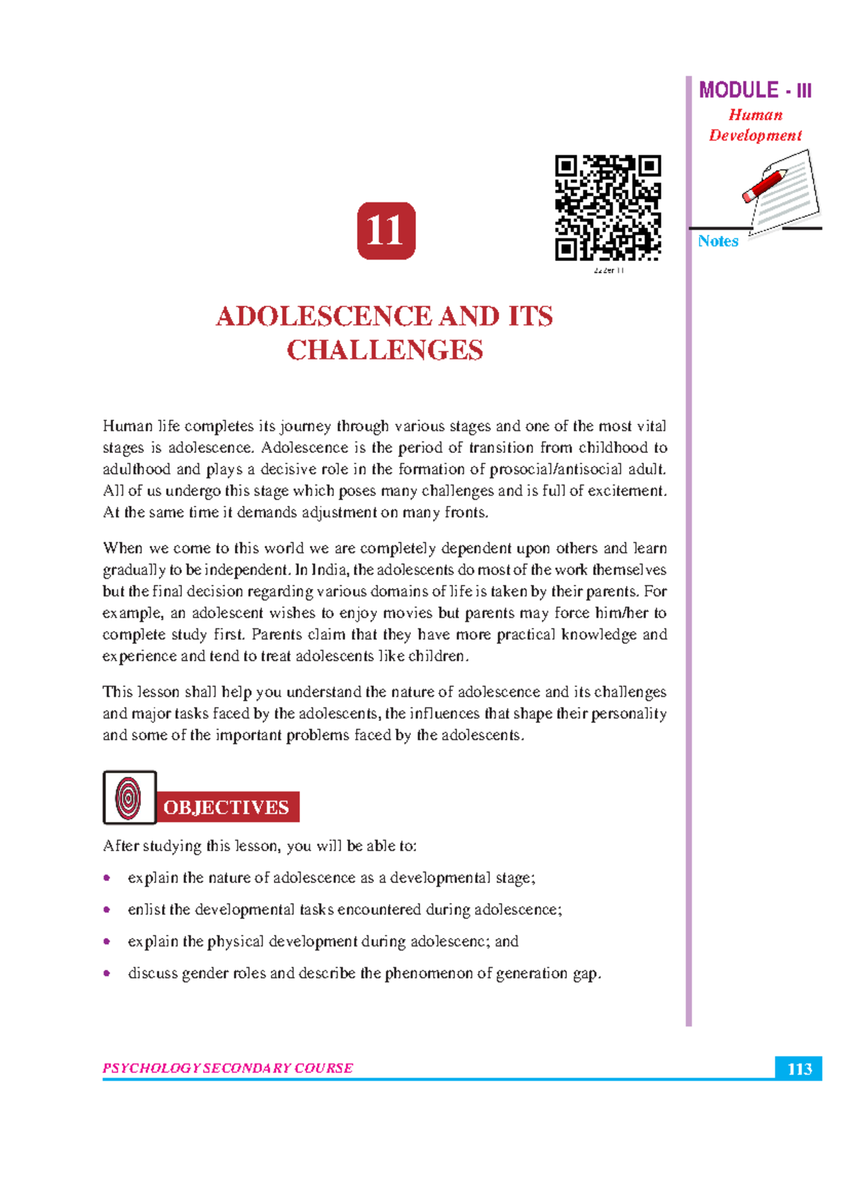 Human Development 11: Adolescence and Its Challenges - Study Notes ...