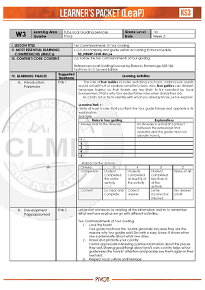TLE10-HE-Local-Tour-Guiding-Q3-W2-Lea P - W Learning Area TLE-Local ...