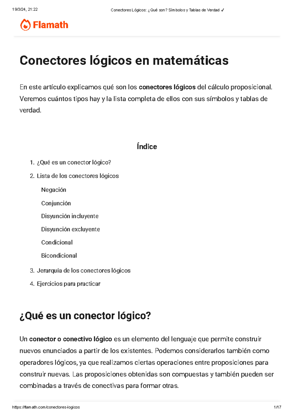 Conectores Lógicos en Matemáticas: Tipos, Símbolos y Ejercicios - Studocu