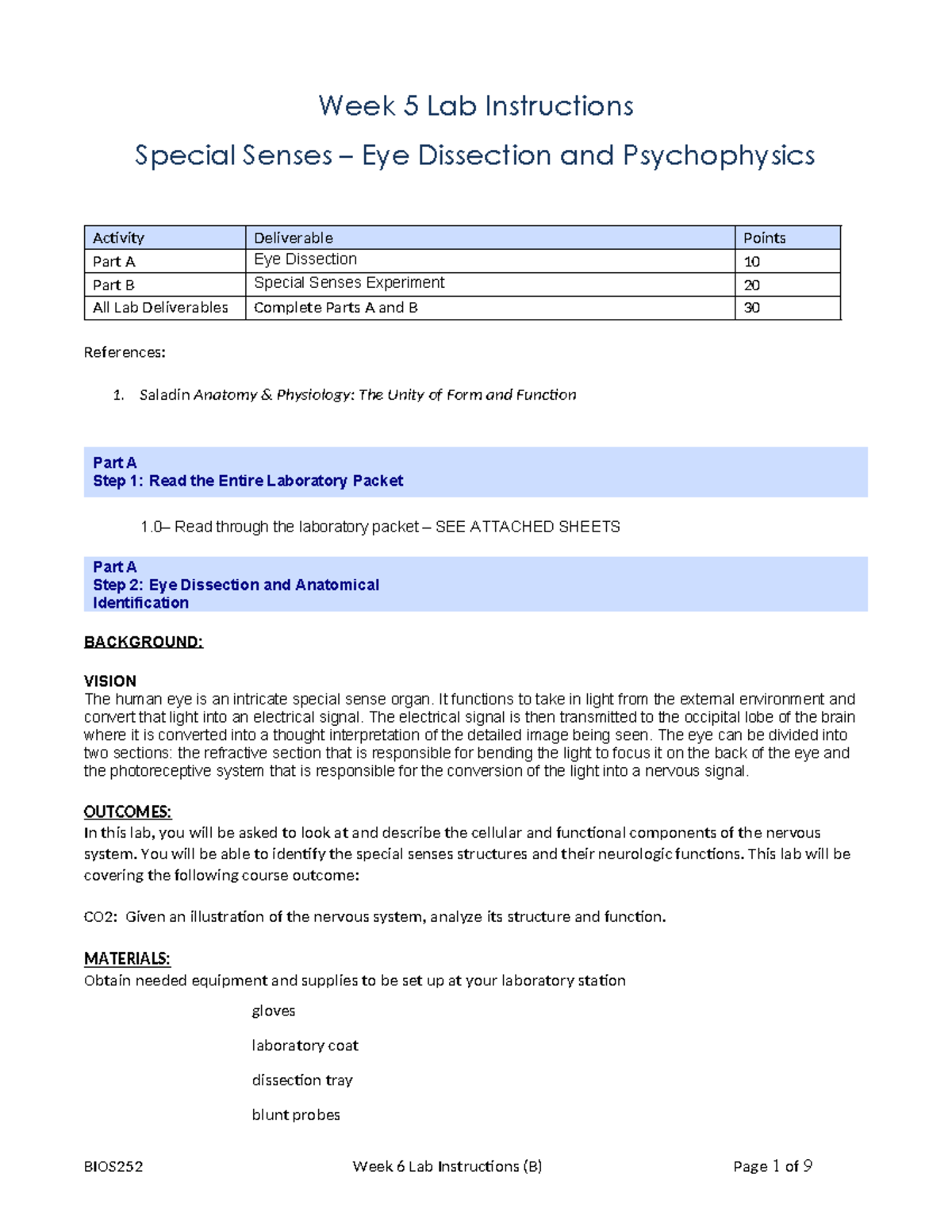 BIOS252 Week 5 Lab: Eye Dissection & Psychophysics Activities - Studocu