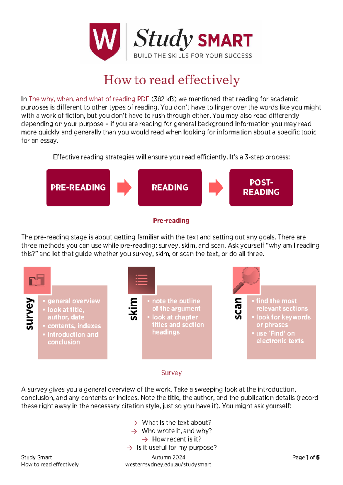 Study Smart: Effective Reading Strategies for Academic Success (Autumn ...