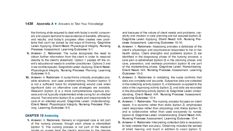 1438 NUR 101 Appendix A Answers to Test Your Knowledge - Studocu