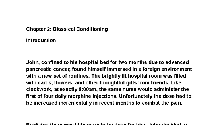 Chapter 2: Classical Conditioning - Understanding Learning Mechanisms ...
