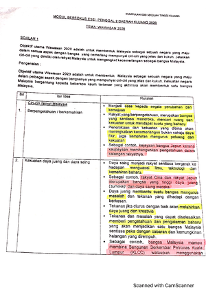 ESEI PAM SEM3 - Nota - KOLEKSI 50 SOALAN ESEI PENGAJIAN AM SEMESTER 3 1 Penglibatan aktif ...