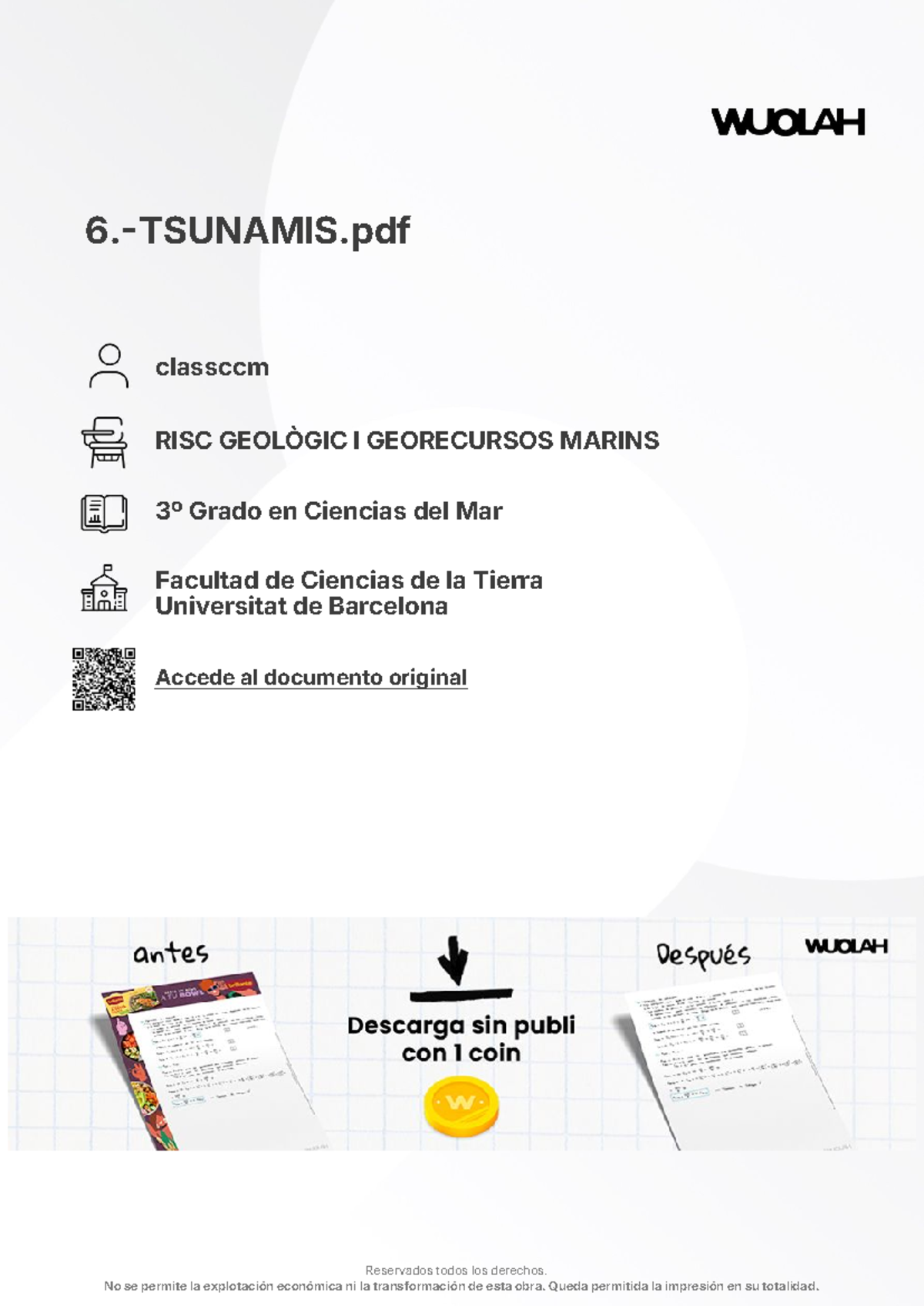 RISC GEOLÒGIC I: Característiques i Generació de Tsunamis - Studocu