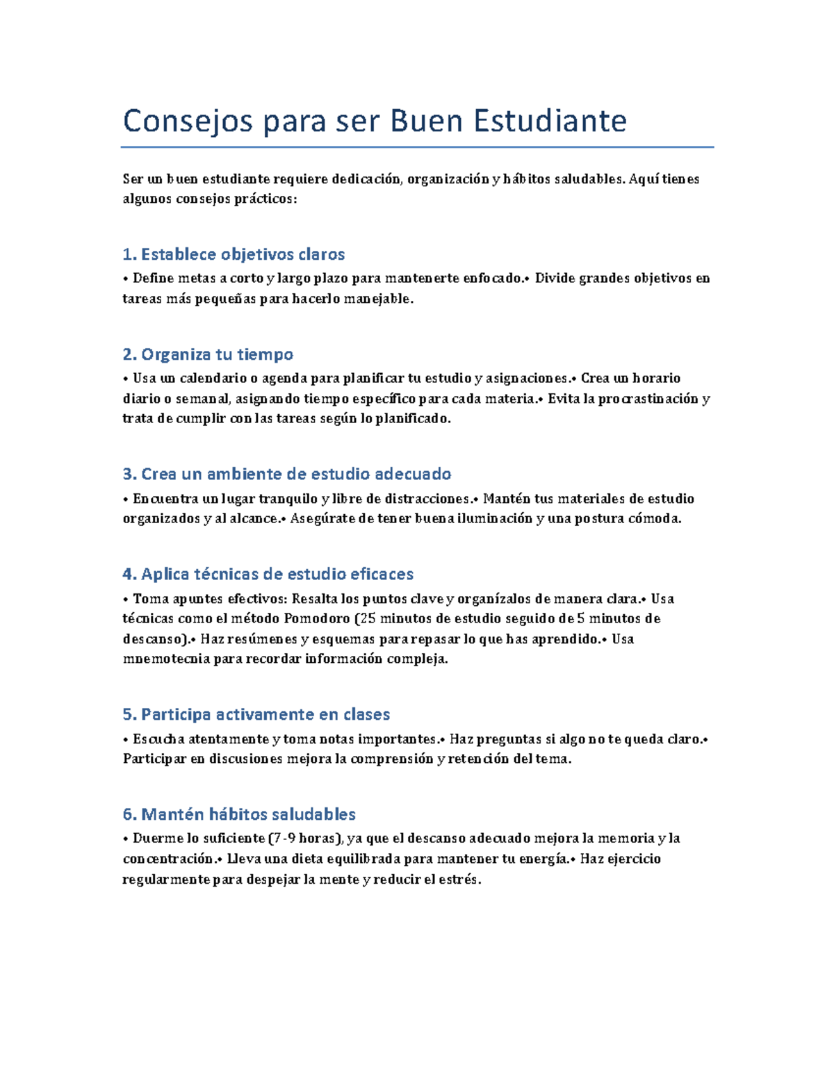 Consejos para ser buen estudiante - Consejos para ser Buen Estudiante ...