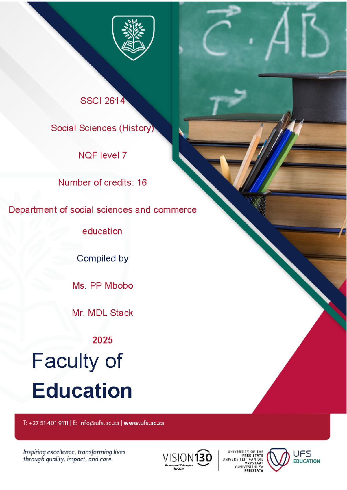 SSCI 2614 2025 Social Sciences (History) Module Guide and Overview ...