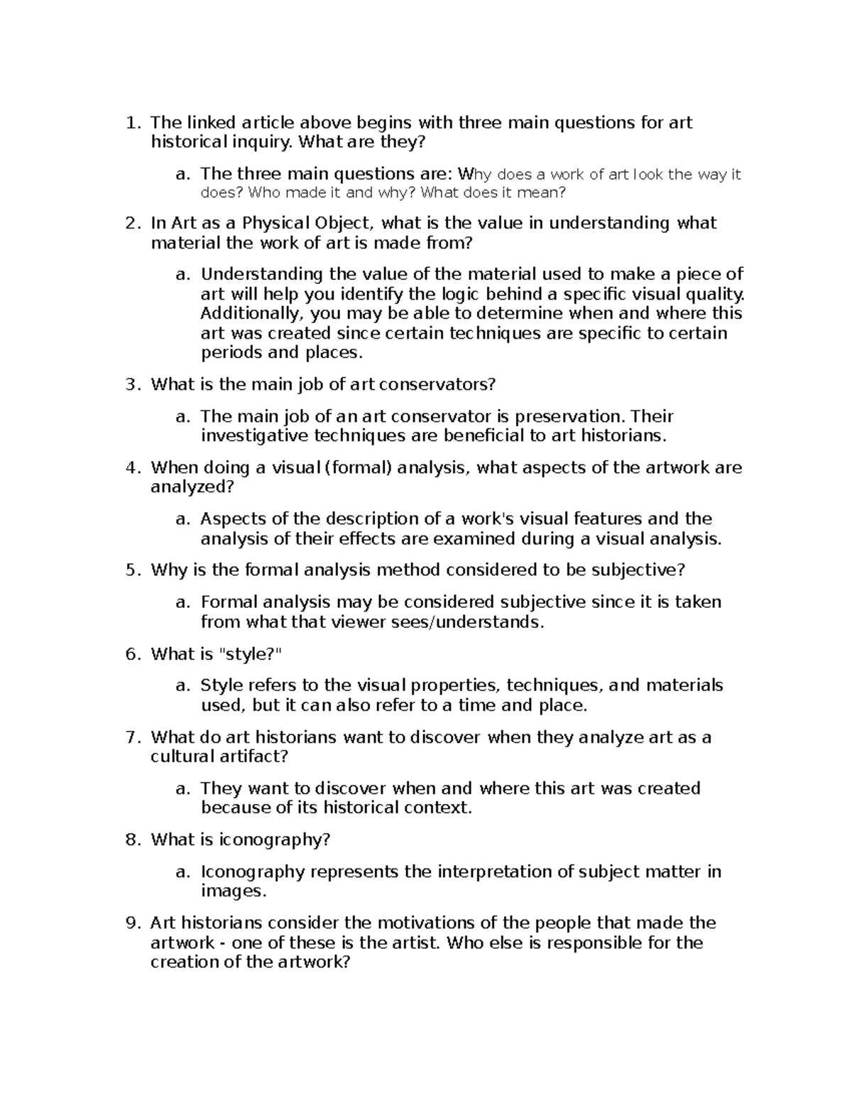 Assignment 1 - Intro to Art History: Key Concepts & Analysis - Studocu